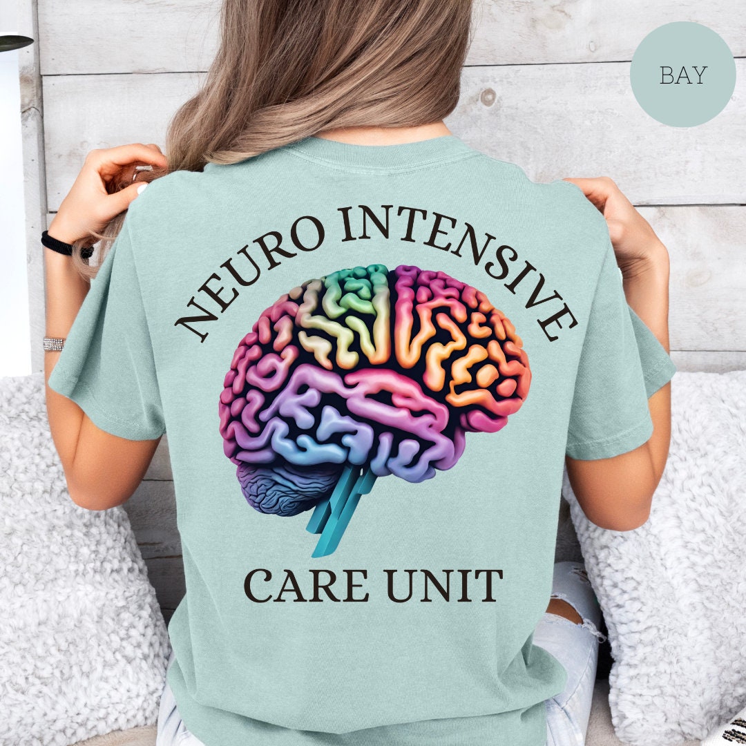 Neuro Nurse T-shirt Aesthetic Ombre Rainbow Shirt Neuro Intensive Care ...