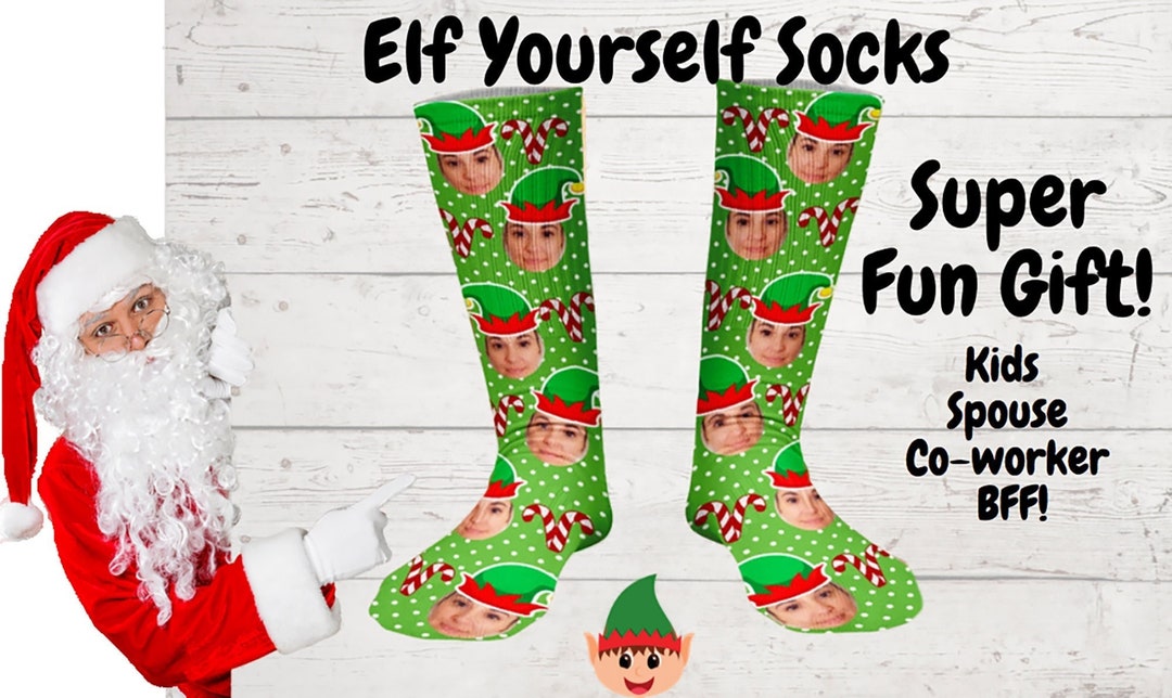 Custom Christmas Socks, Novelty Elf Socks, Personalized, Stocking ...