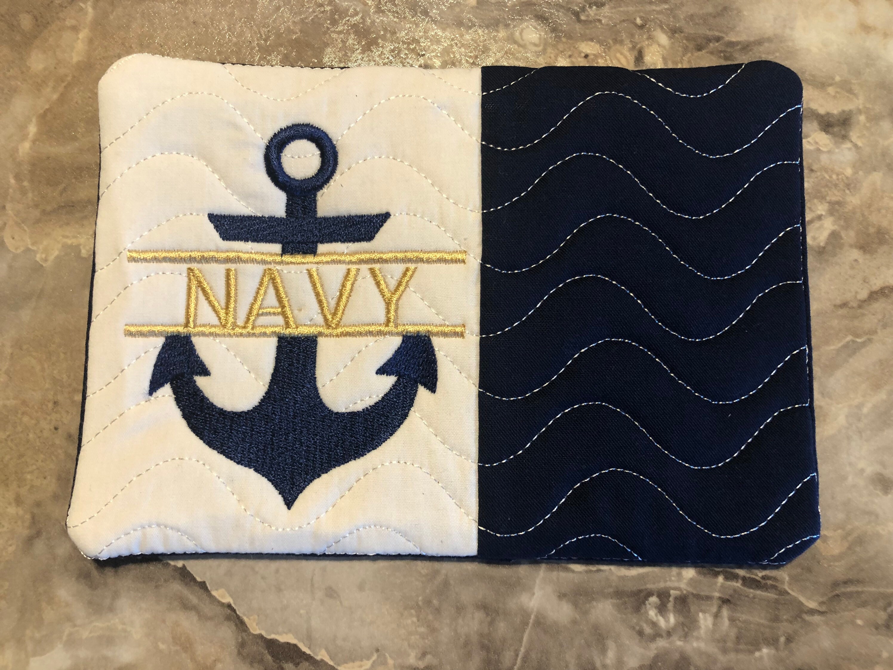 USNA, Navy, Split Anchor, Lake Life, Nautical Rug Mug Embroidered ...