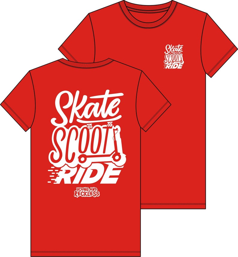 Skate Scoot Ride T-shirt Design - Skate Scooter Skateboarding Tees ...