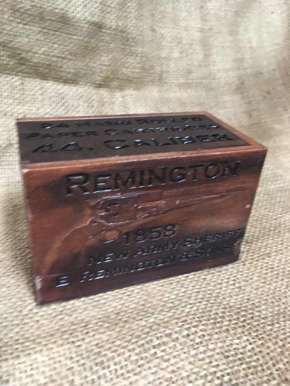 Wooden paper cartridge box for 44 caliber blackpowder | Etsy