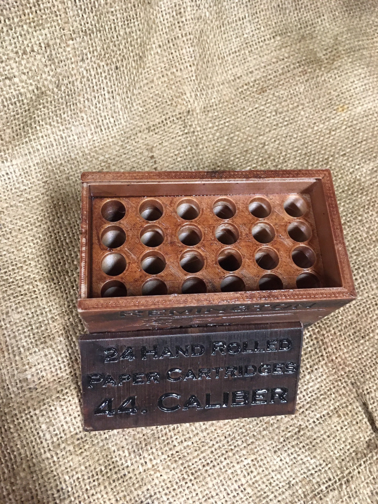 Wooden paper cartridge box for 44 caliber blackpowder | Etsy