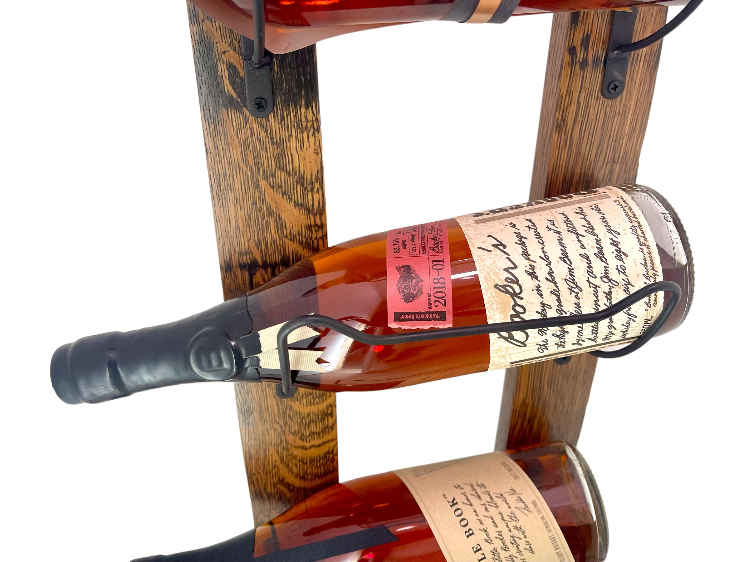 Bourbon Barrel Stave Wine Bottle Rack / Towel Rack Walnut Finish - Etsy