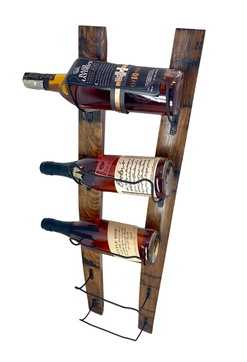Bourbon Barrel Stave Wine Bottle Rack / Towel Rack - Walnut Finish - Etsy