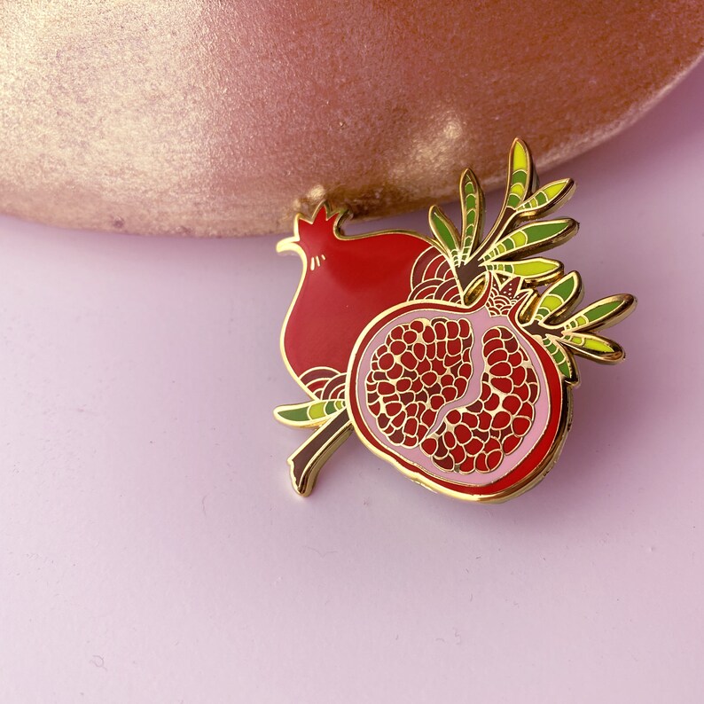 Pomegranate Enamel Pin - Etsy