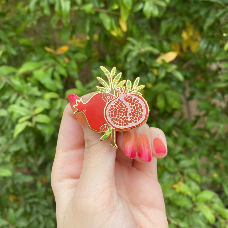 Pomegranate Enamel Pin - Etsy
