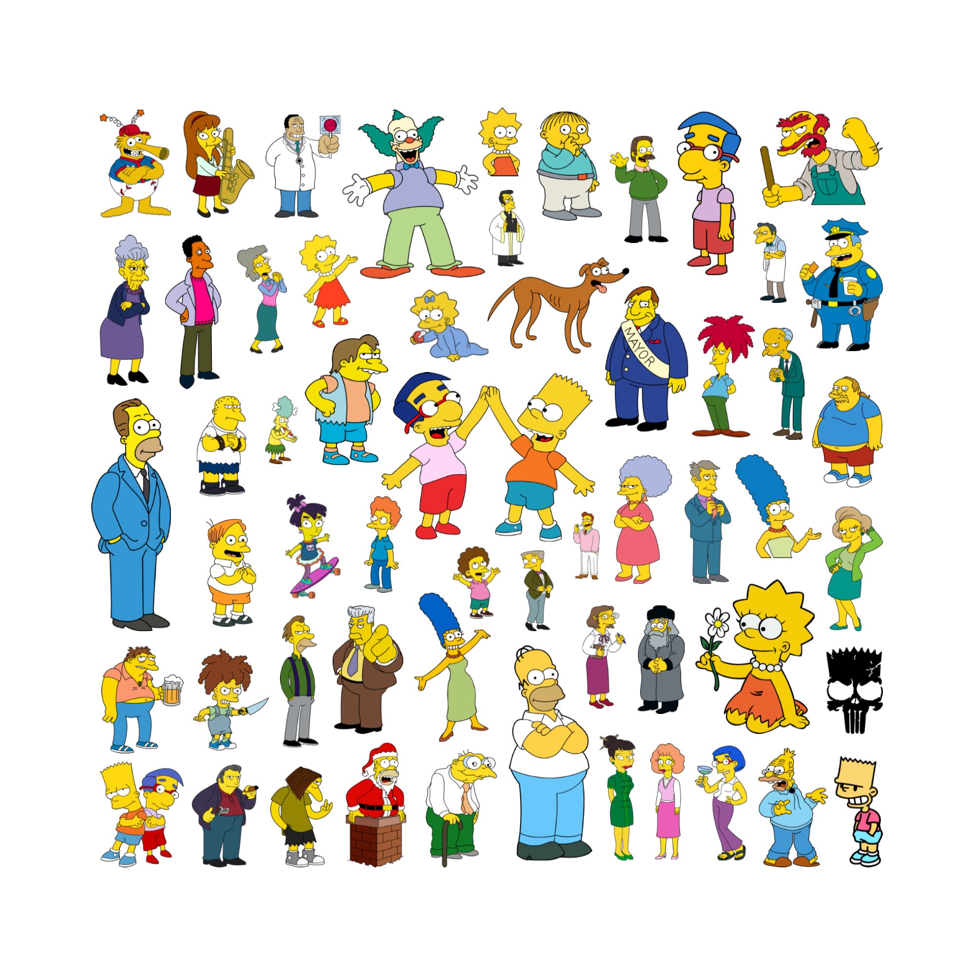 Paquete de 57 personajes de Los Simpson / Paquete SVG en capas | Etsy