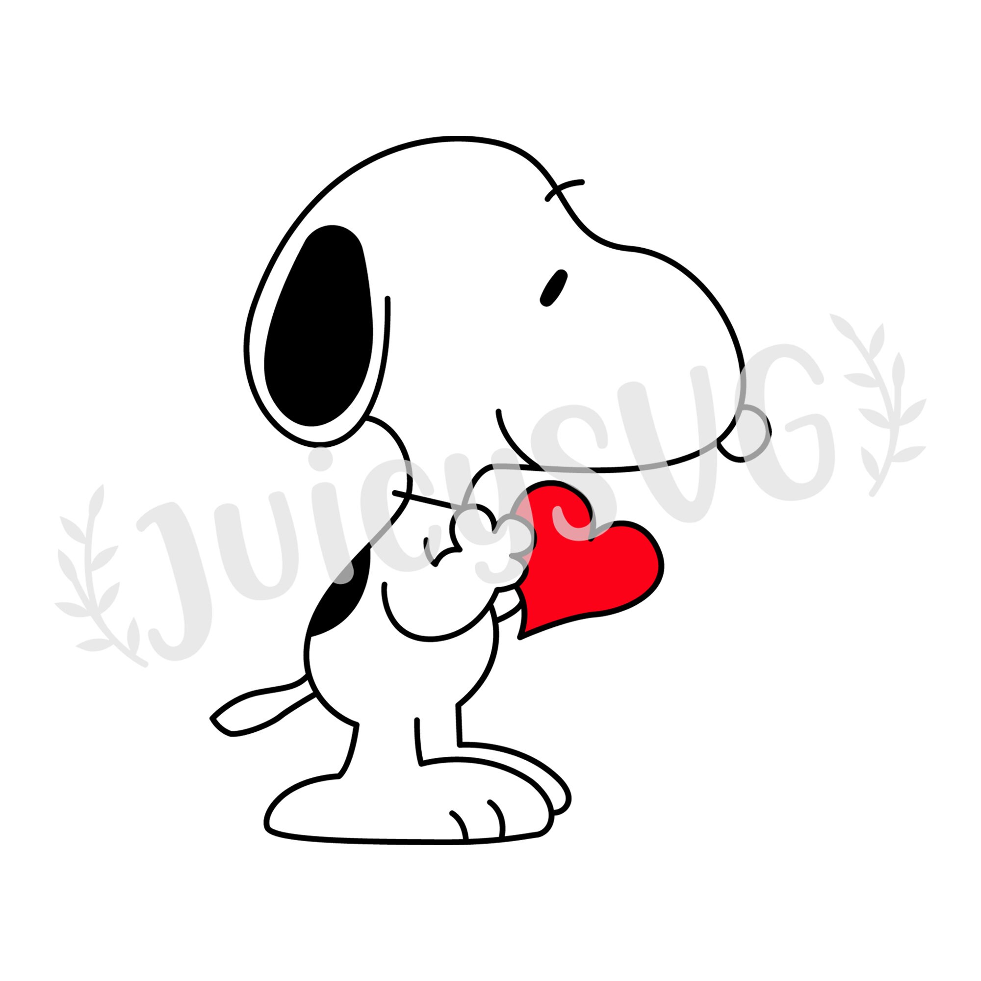 Snoopy With Heart Layered SVG Cricut Cut File Digital File | Etsy