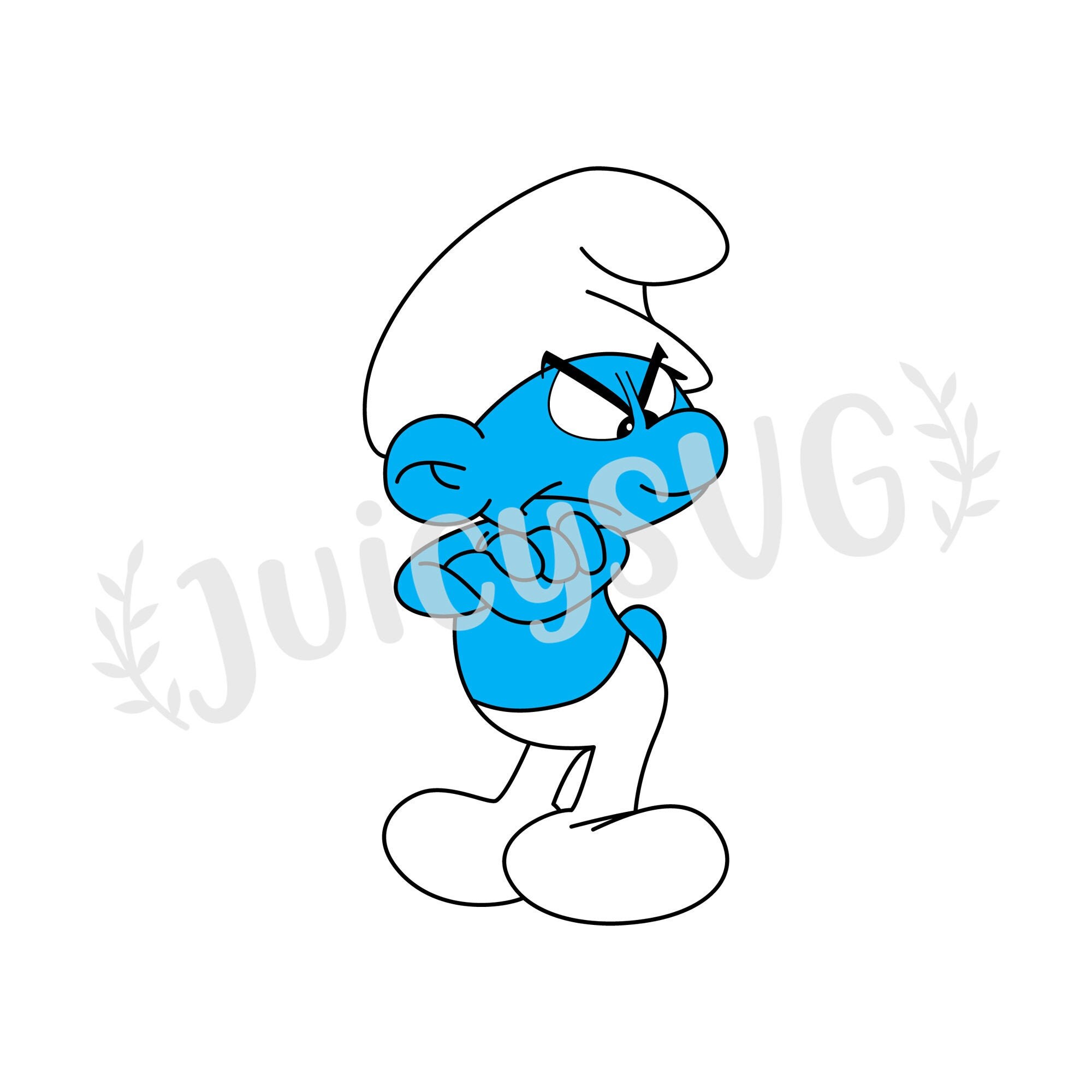Grouchy Smurf Layered SVG Cricut Friendly Cut File Digital | Etsy