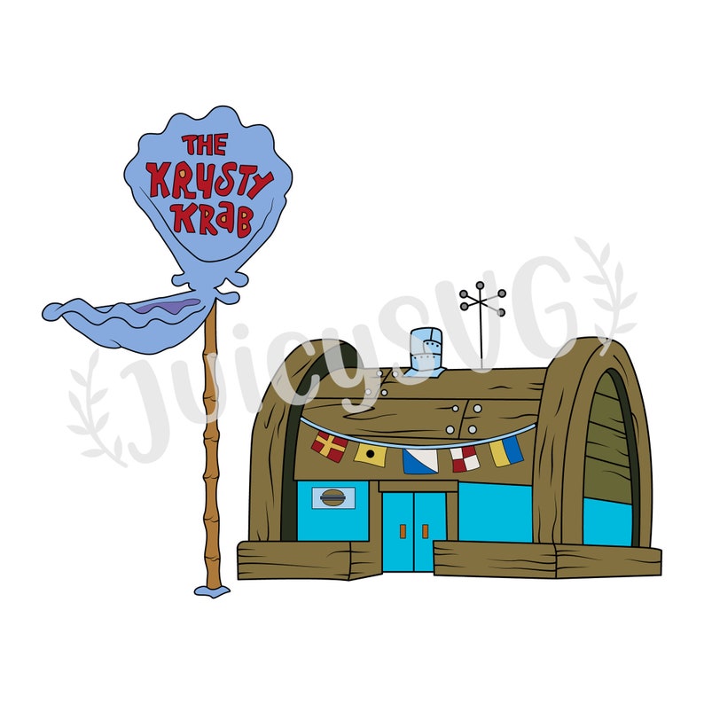 The Krusty Krab SpongeBob Layered SVG Cricut Cut File | Etsy