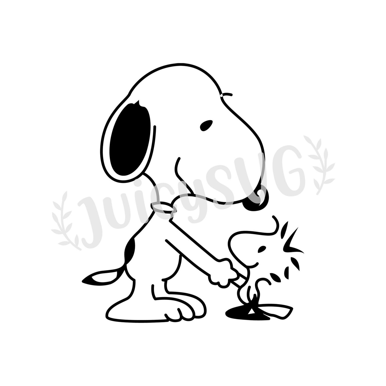 Snoopy And Woodstock Line Art Layered SVG Cricut Friendly | Etsy