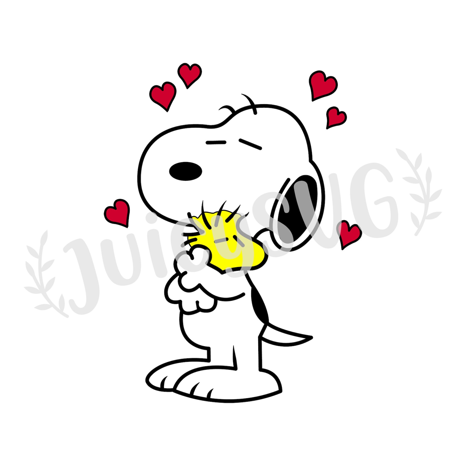 Snoopy and Woodstock Hugging Layered SVG Cricut Cut File | Etsy