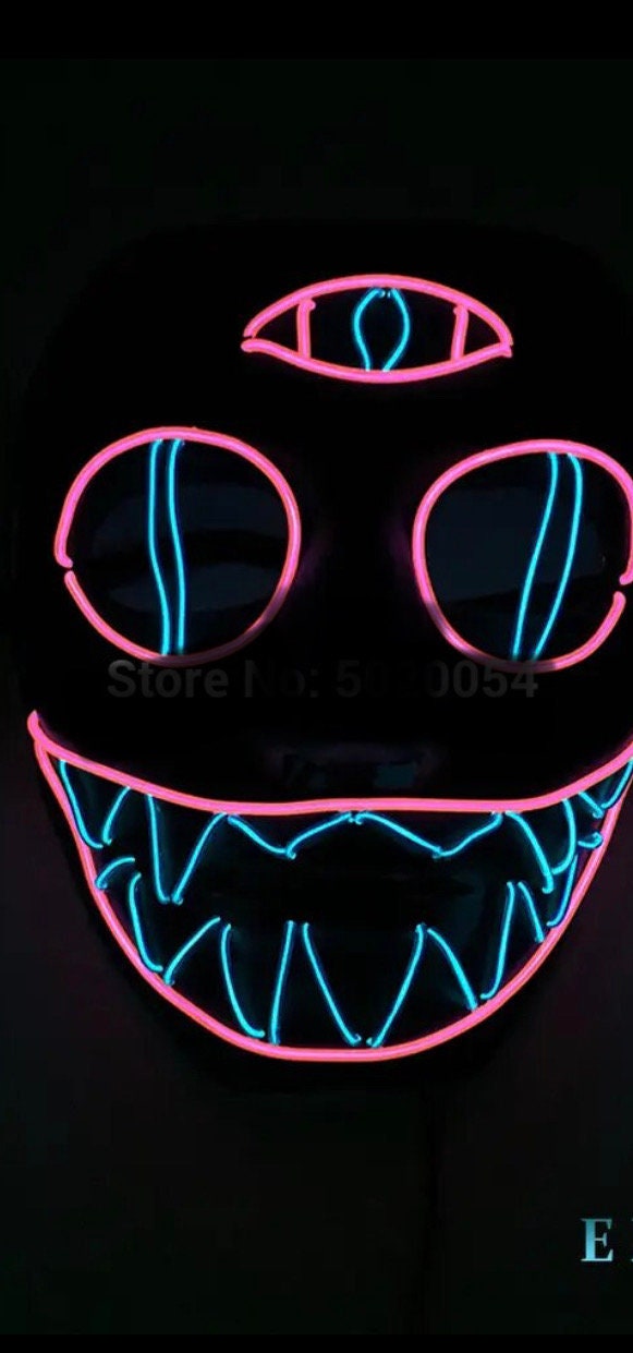 El Wire Purge Mask Custom CAT Halloween Led Light up 3 Setting - Etsy