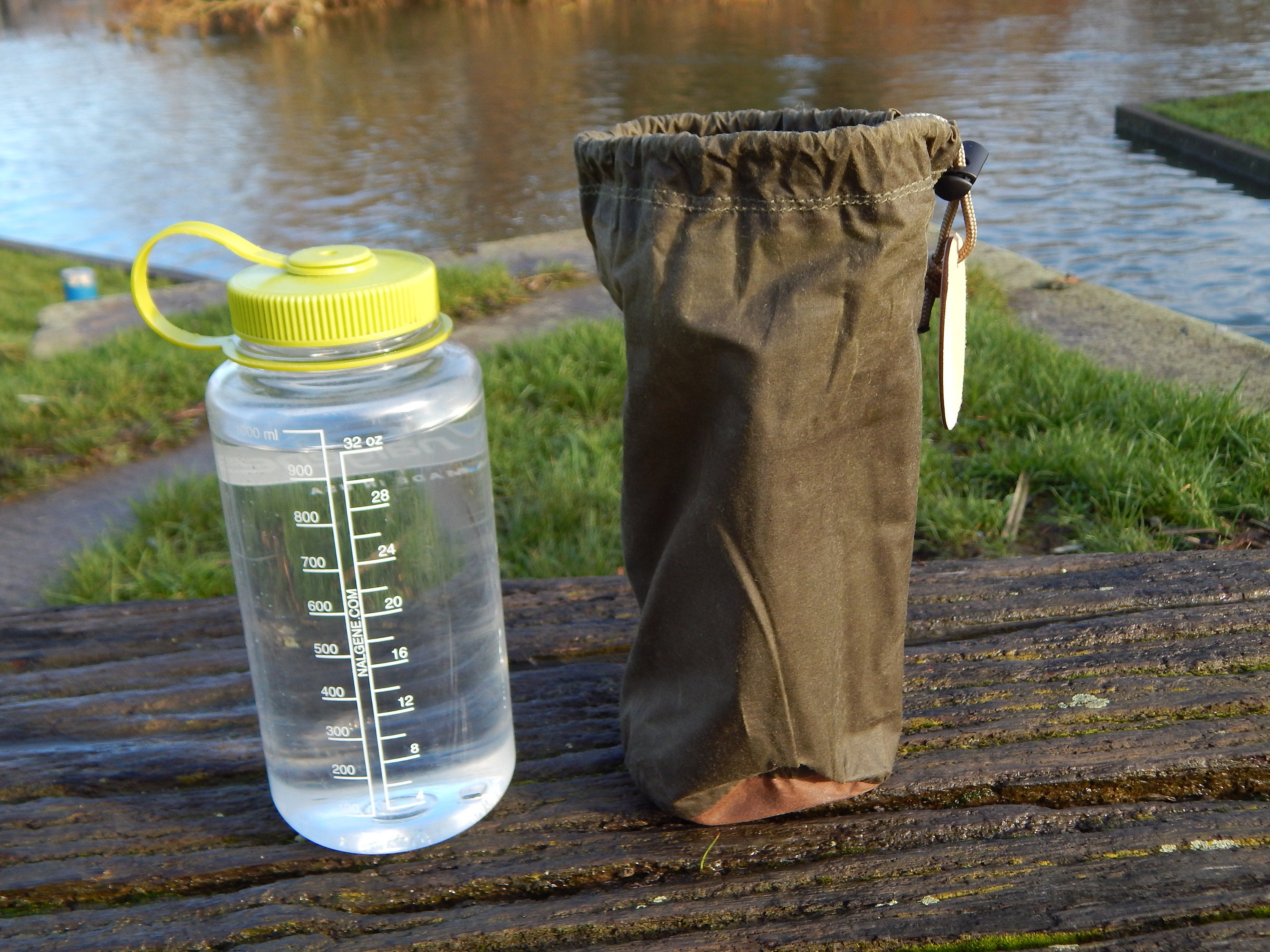 Nalgene Bottle Bag 1L Wide Mouth Bottle bushcraft Waxed - Etsy