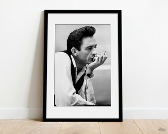 Johnny Cash Smoking Print - Etsy