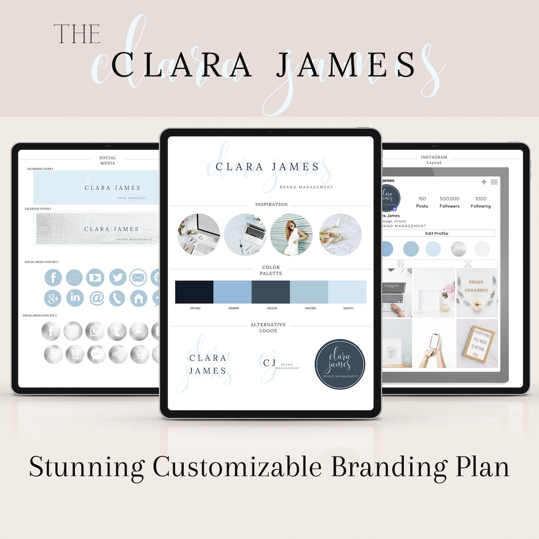 Brand Board Templates, Canva Templates, Business Card Templates ...