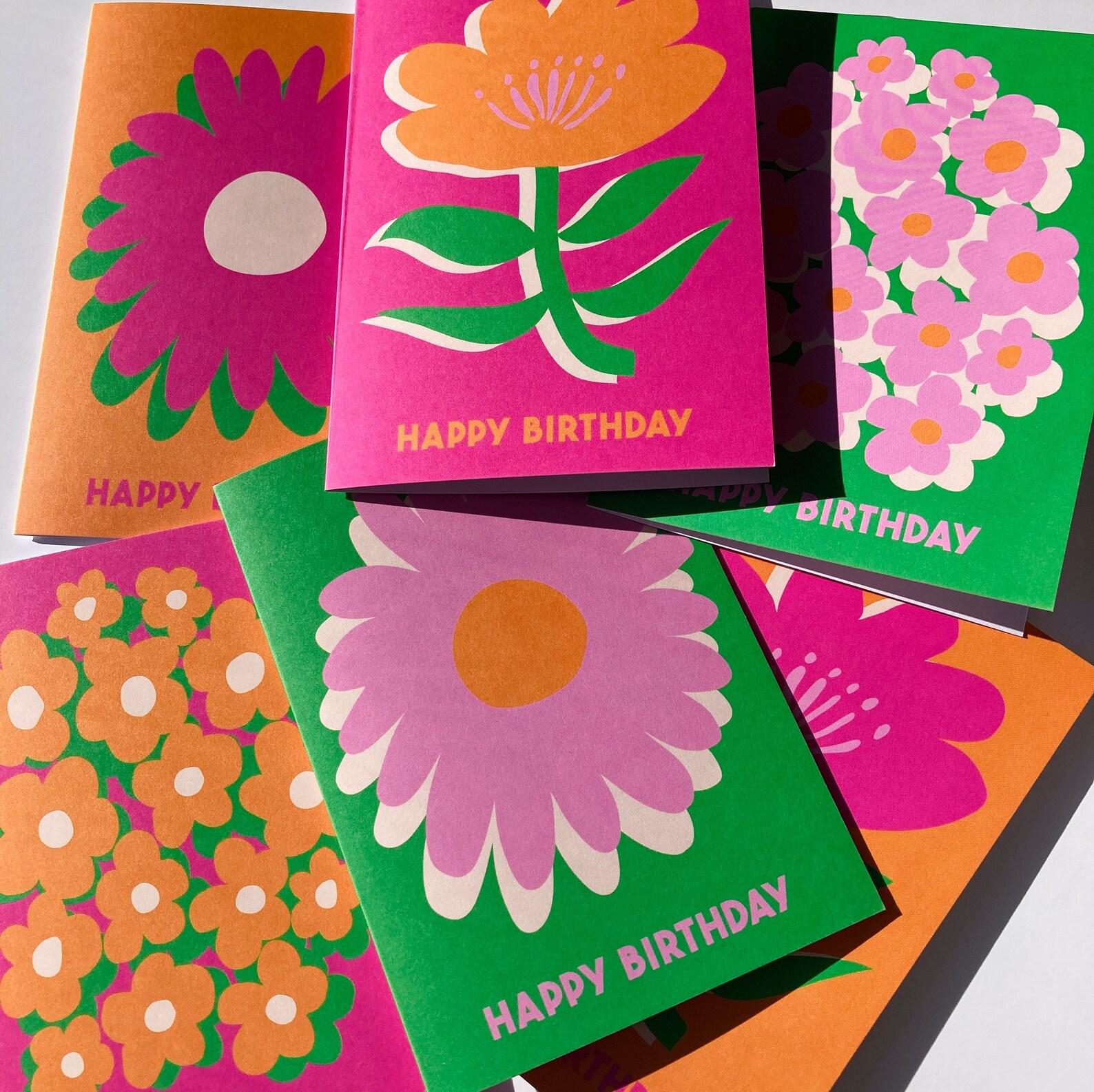 Bloom Birthday Card Set Set of 6 Cards Botanical Design - Etsy