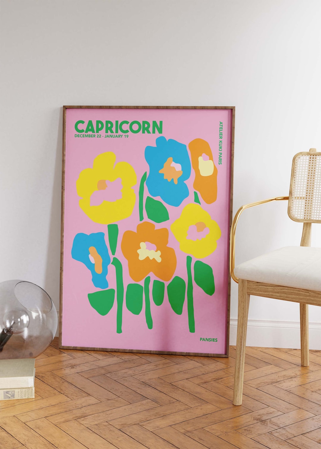 Capricorn Wall Art | Zodiac Poster | Astrology Wall Decor | Zodiac Sign ...