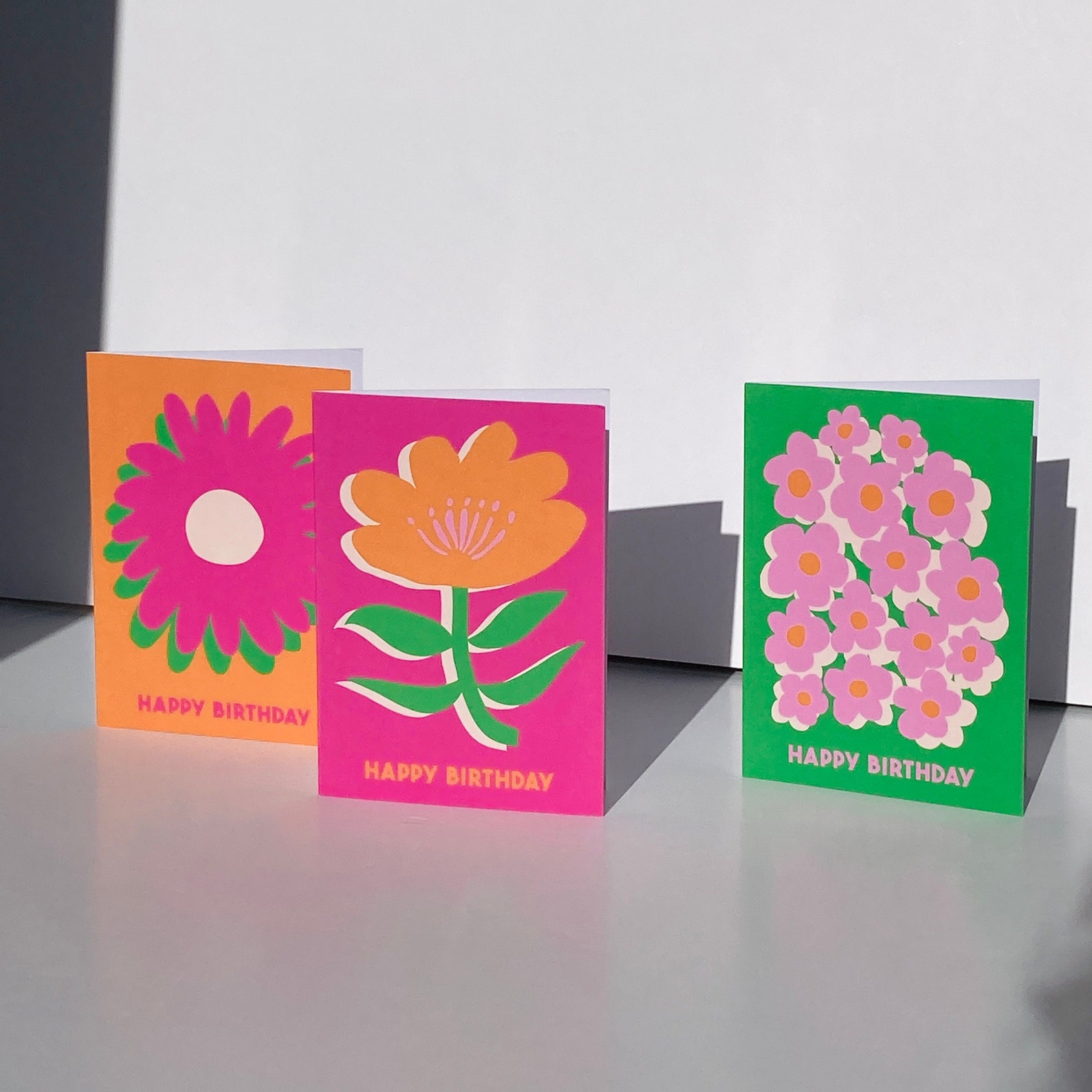 Bloom Birthday Card Set Set of 6 Cards Botanical Design - Etsy