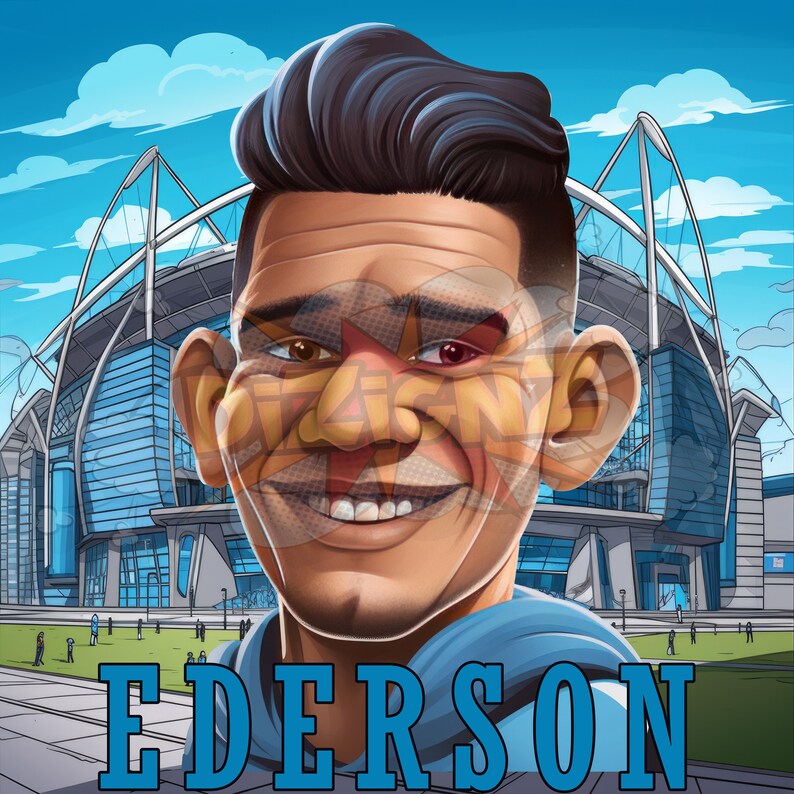 Manchester City Caricature, Cartoon, Various Players, Premier League ...