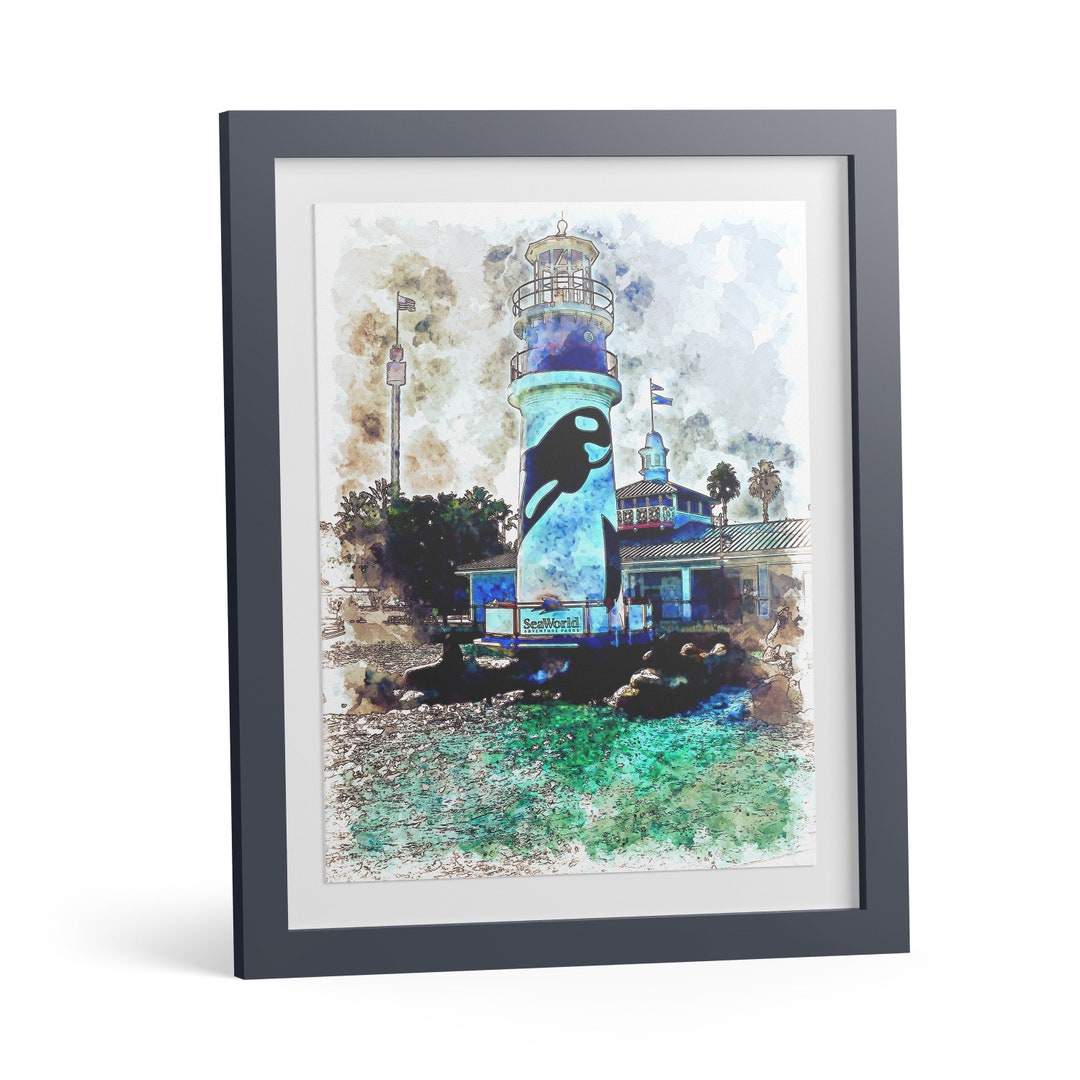 Seaworld Lighthouse Watercolour Sketch Print A4 (H29.7 X W21) - Etsy