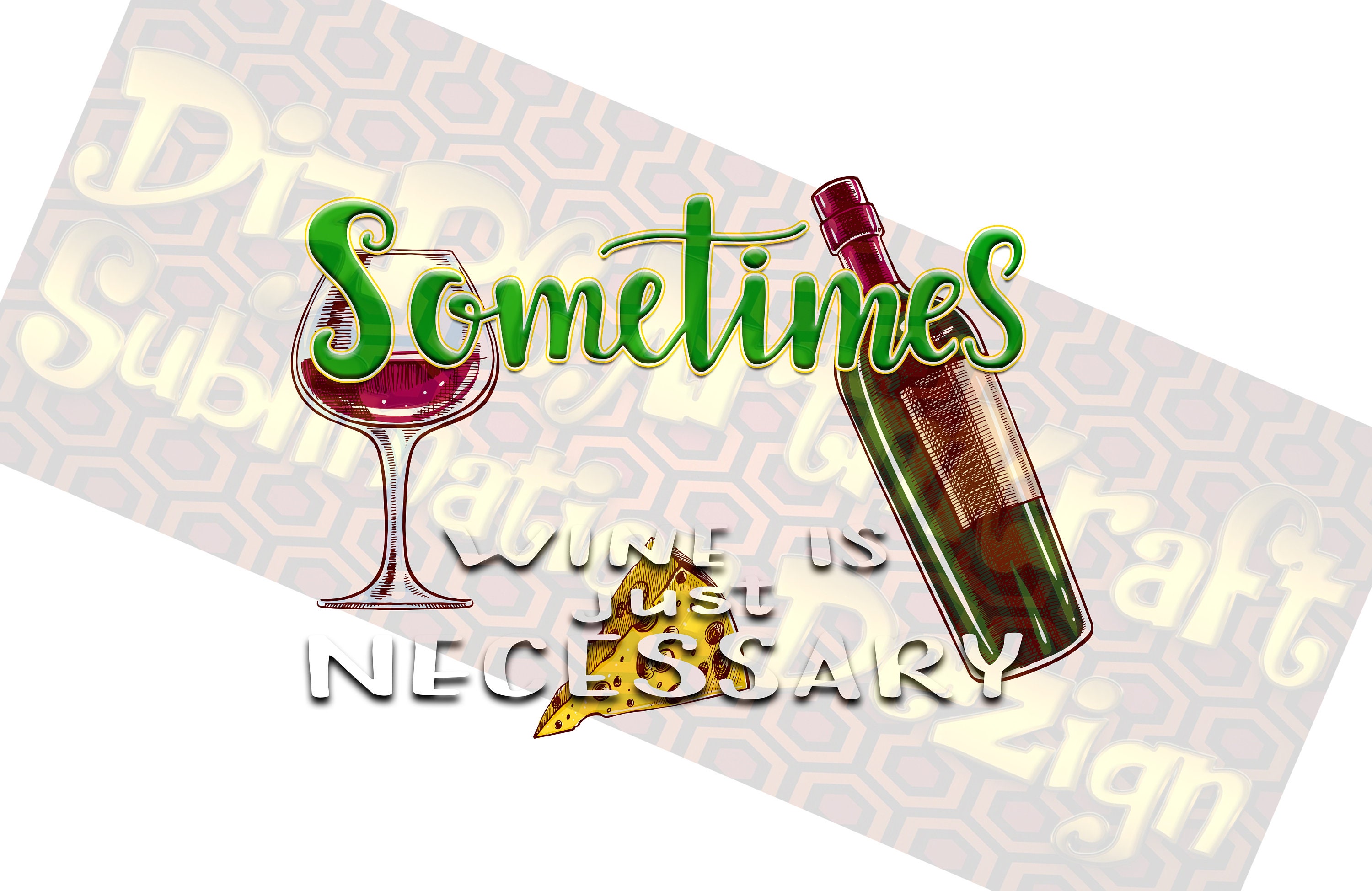 Wine Butler Sublimation Design - Etsy UK