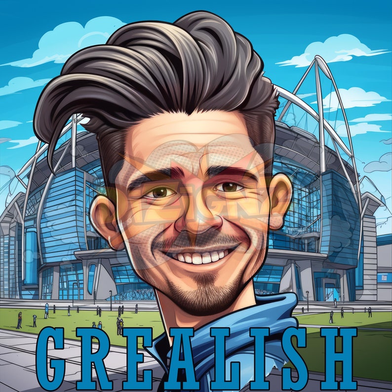 Manchester City Caricature, Cartoon, Various Players, Premier League ...