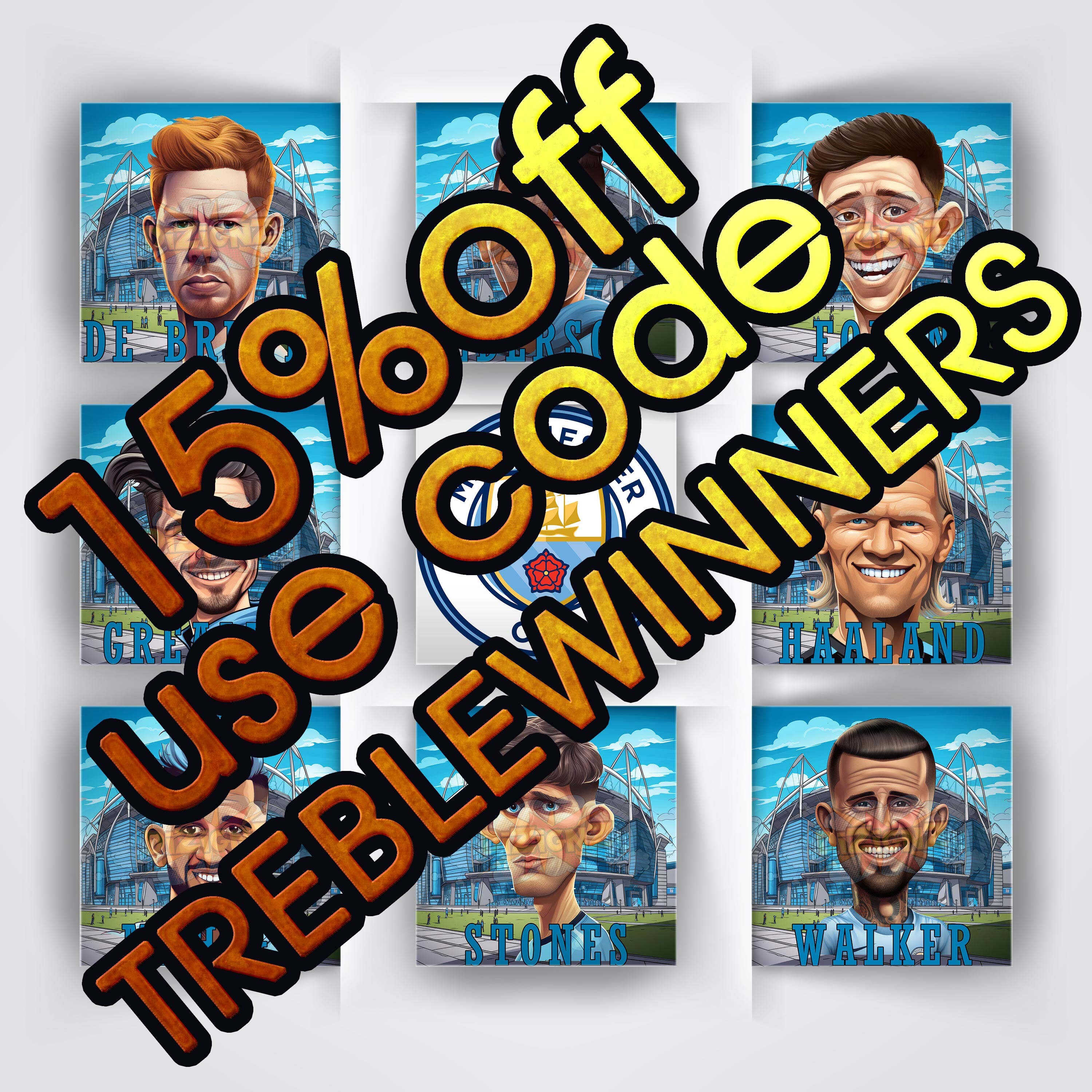 Manchester City Caricature, Cartoon, Various Players, Premier League ...