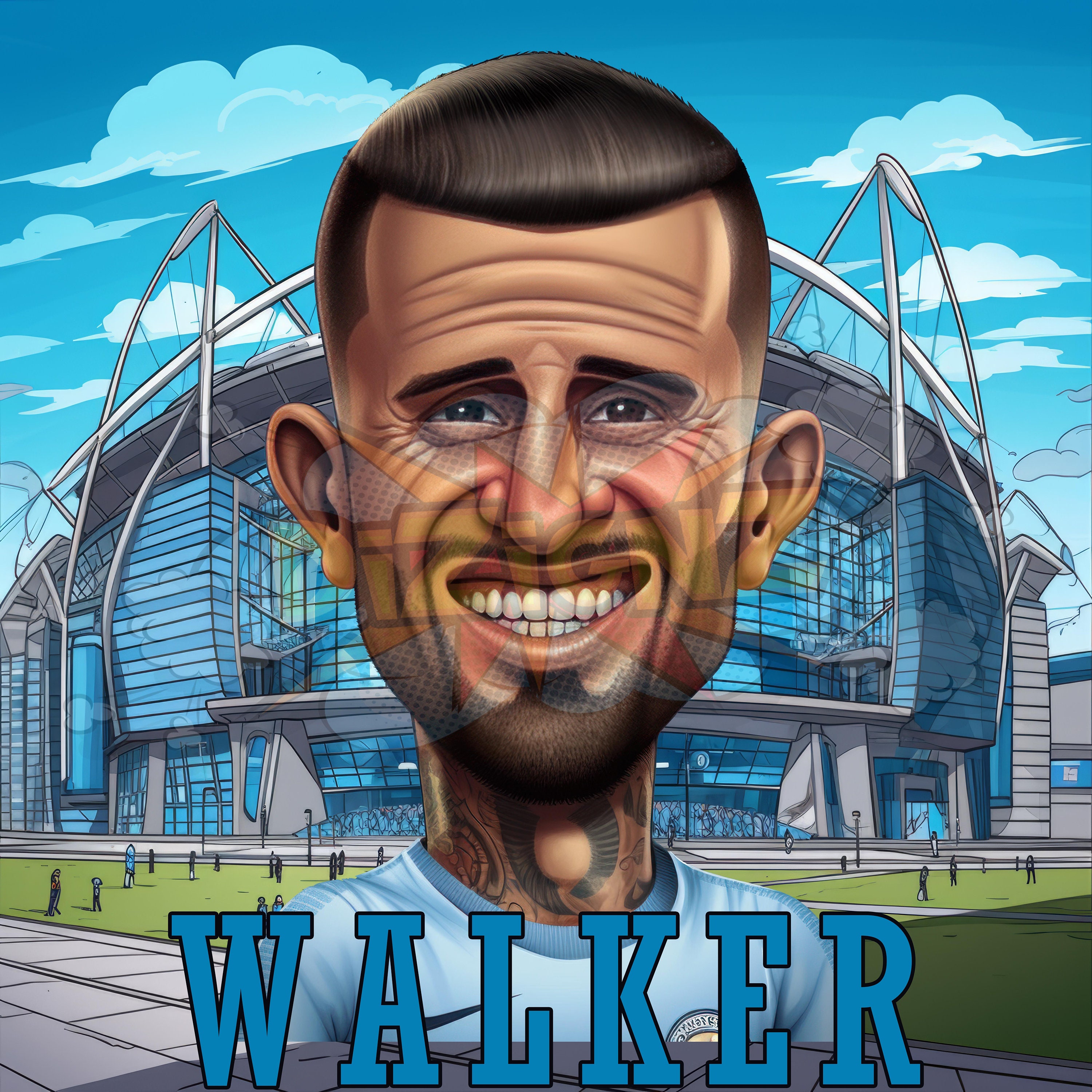 Manchester City Caricature, Cartoon, Various Players, Premier League ...