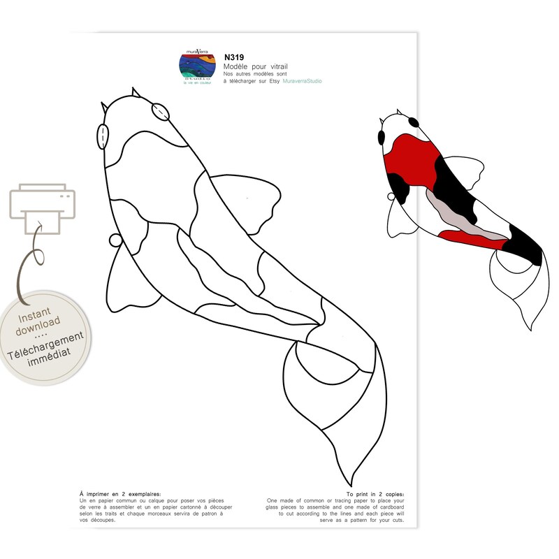 Stained Glass Koi Fish - Etsy