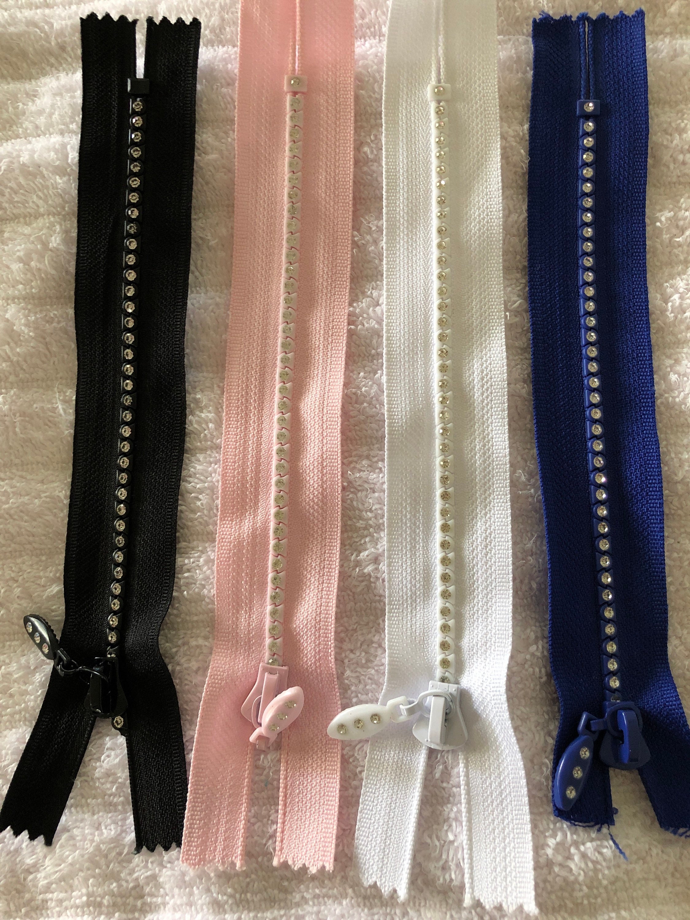 7 RHINESTONE Crystal Closed End Zippers. - Etsy