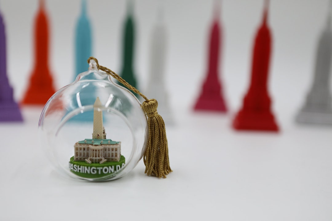 Washington DC Landmark Glass Ornament: White House, Capitol, Memorial ...