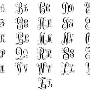 Monogram SVG Alphabet| Middle and Side Letters | Monogram Alphabet ...