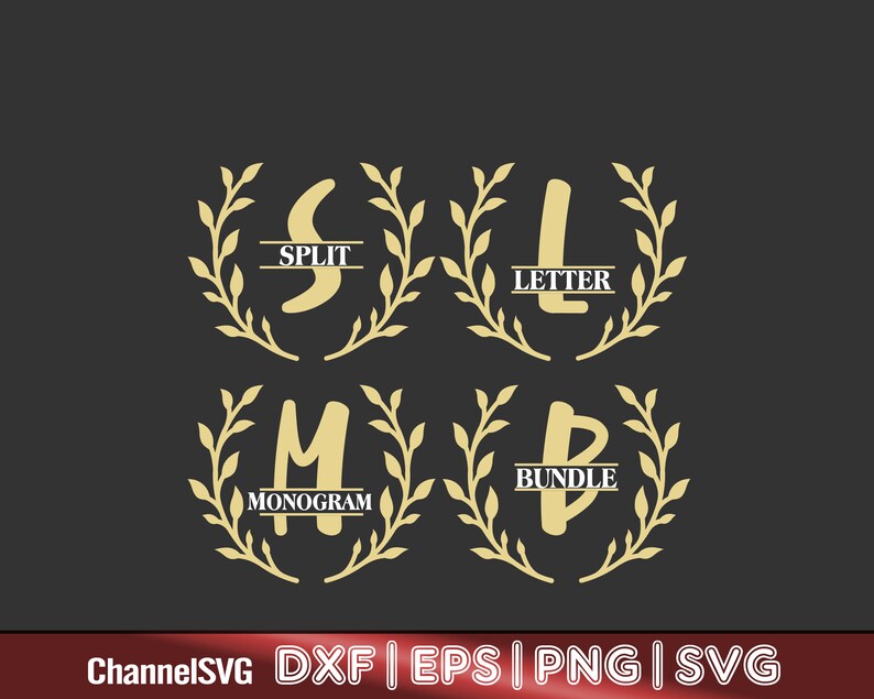 4 Monogram Alphabets SVG Bundle Monogram Alphabet Frames Svg | Etsy