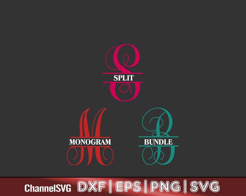 4 Monogram Alphabets SVG Bundle Monogram Alphabet Frames Svg | Etsy