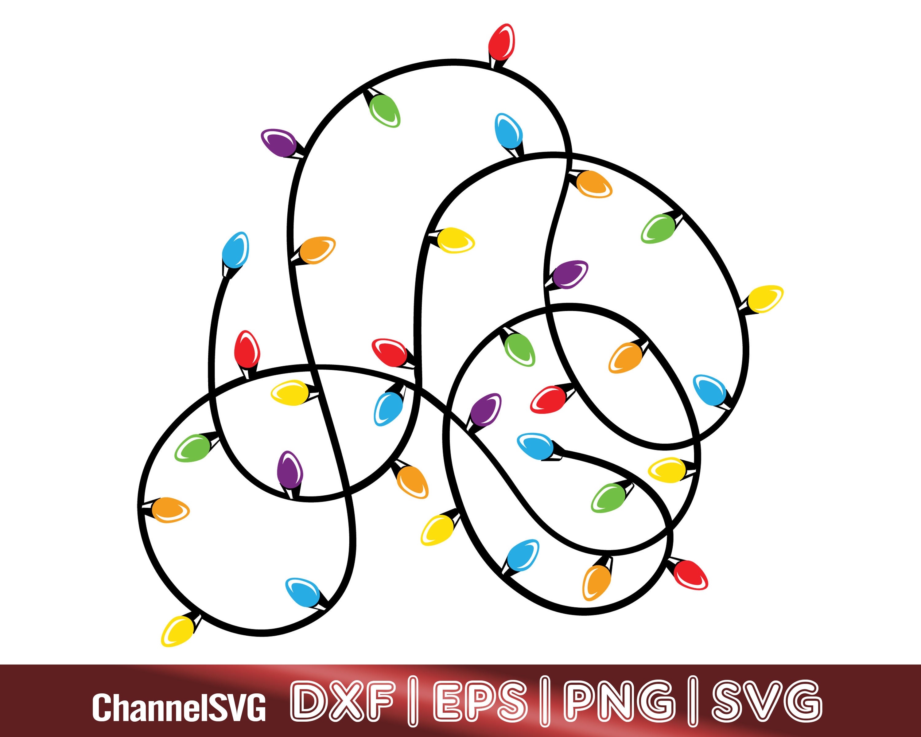 Christmas Lights Tangled SVG Merry Christmas Lights Strand - Etsy