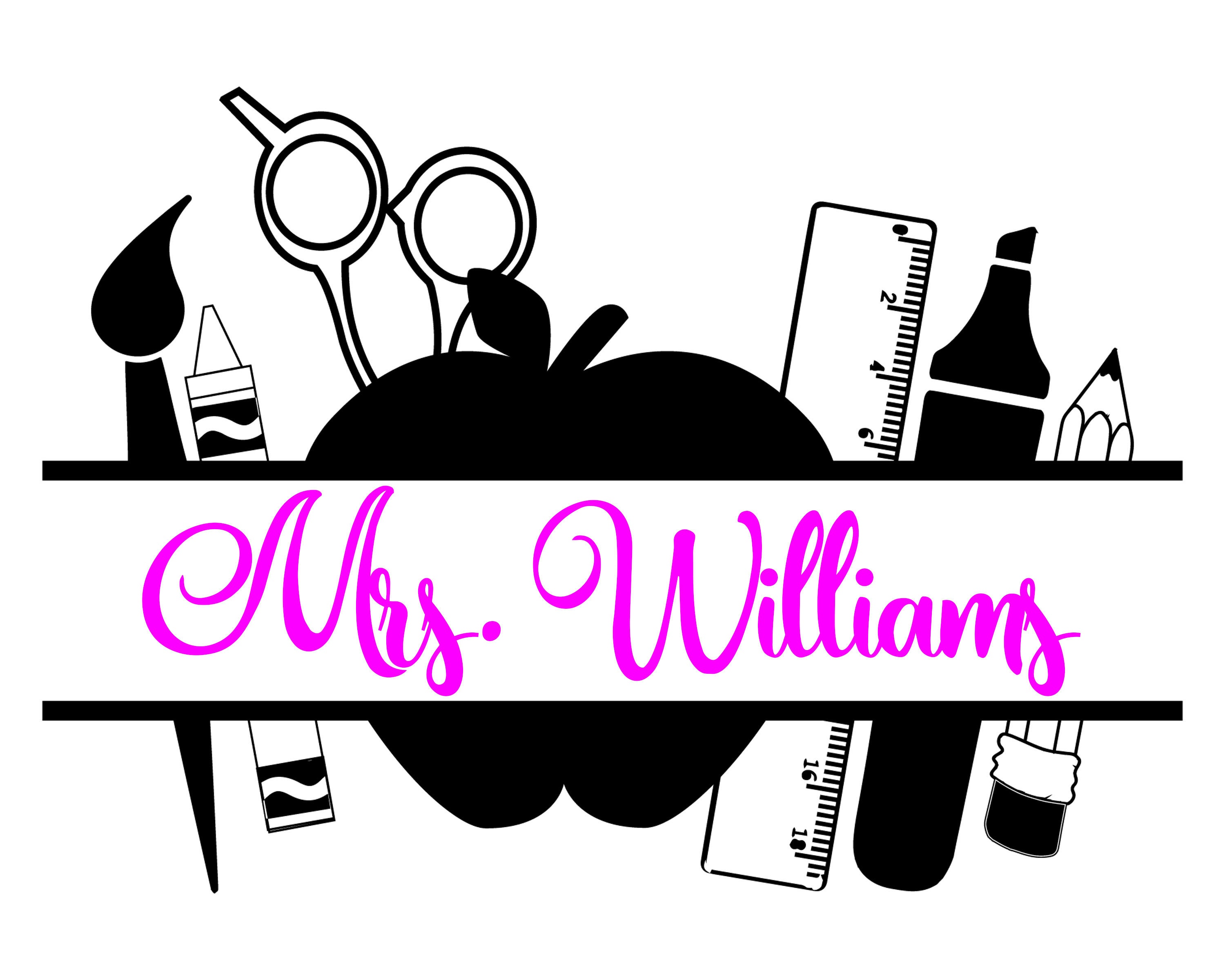 Teacher Frame SVG Teacher Split Monogram Svg Teacher Svg - Etsy