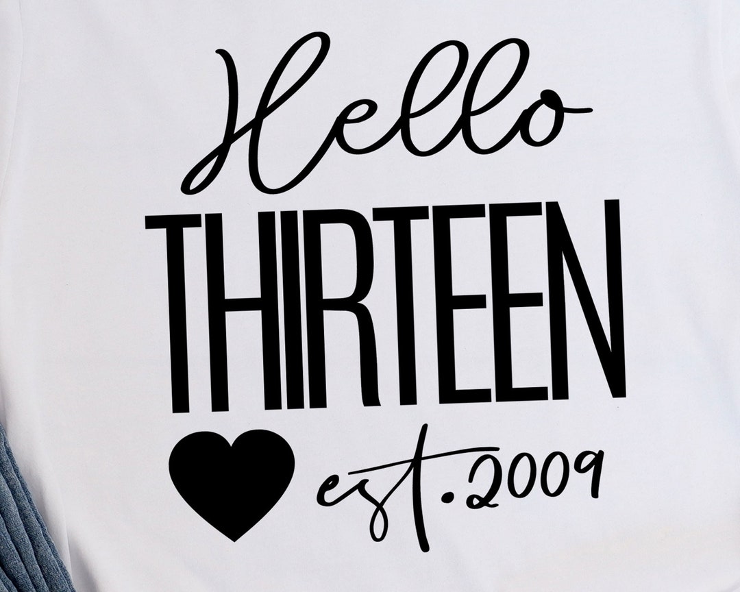 Hello Thirteen SVG, Est 2009 Svg, Thirteenth Birthday Svg, Thirteen ...