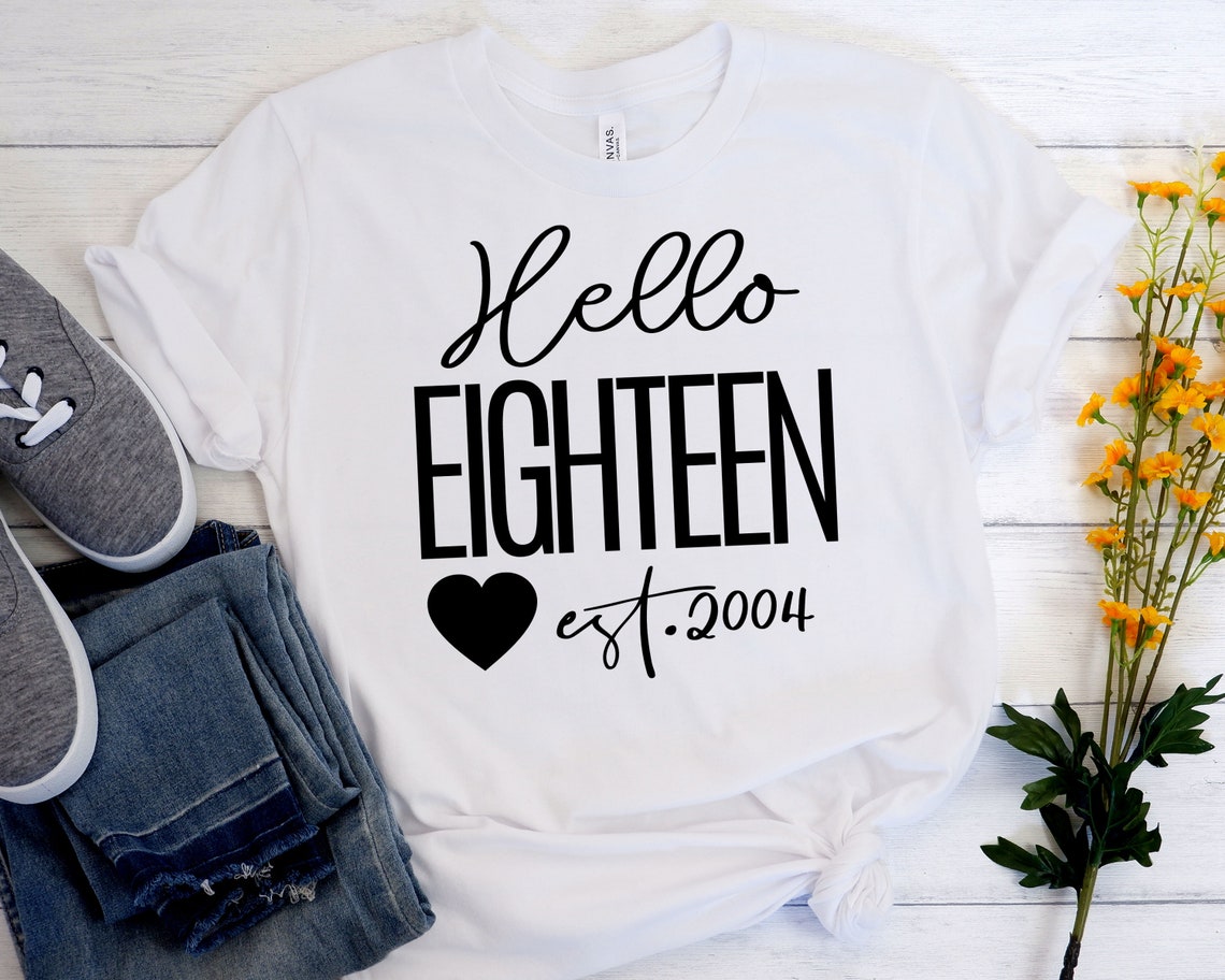Hello Eighteen SVG Est 2004 Svg Eighteenth Birthday Svg - Etsy