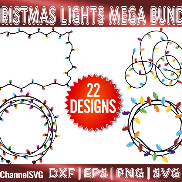 Christmas Lights Svg - Etsy
