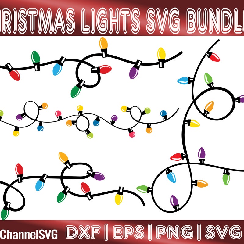 Christmas Lights Svg - Etsy