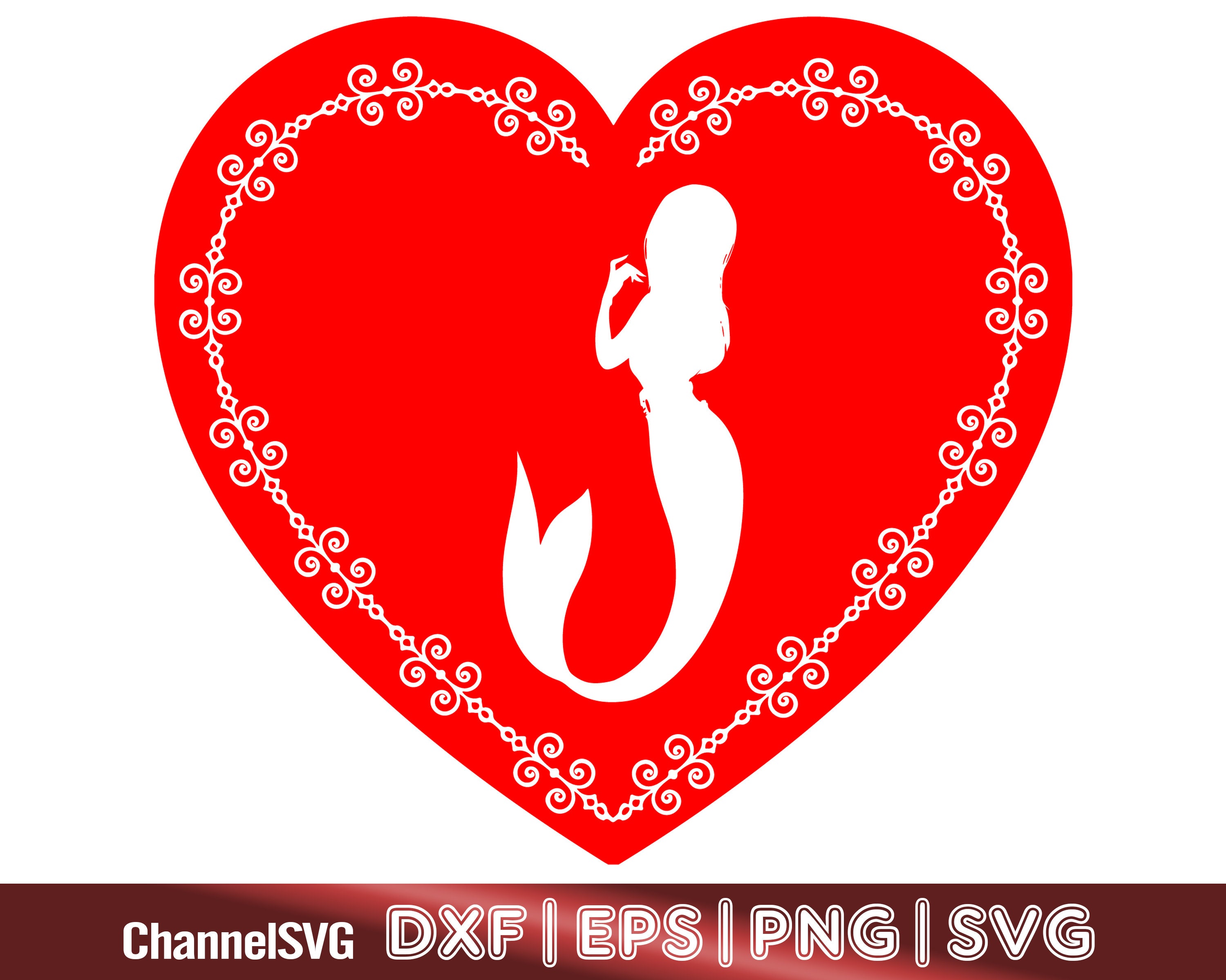 Mermaid SVG Valentine Svg Heart Svg Cute Mermaid Svg - Etsy Hong Kong