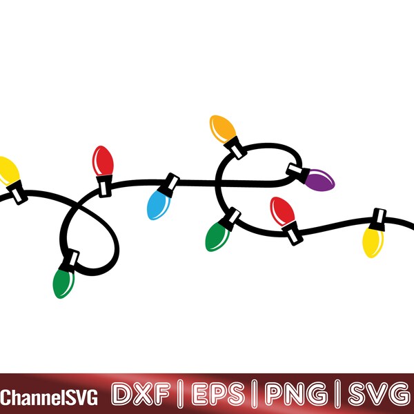 Christmas Lights Svg - Etsy