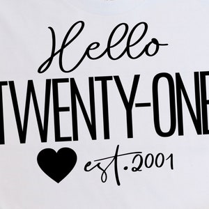 Hello Twenty-one SVG, Est 2001 Svg, Twenty-first Birthday Svg, Twenty ...