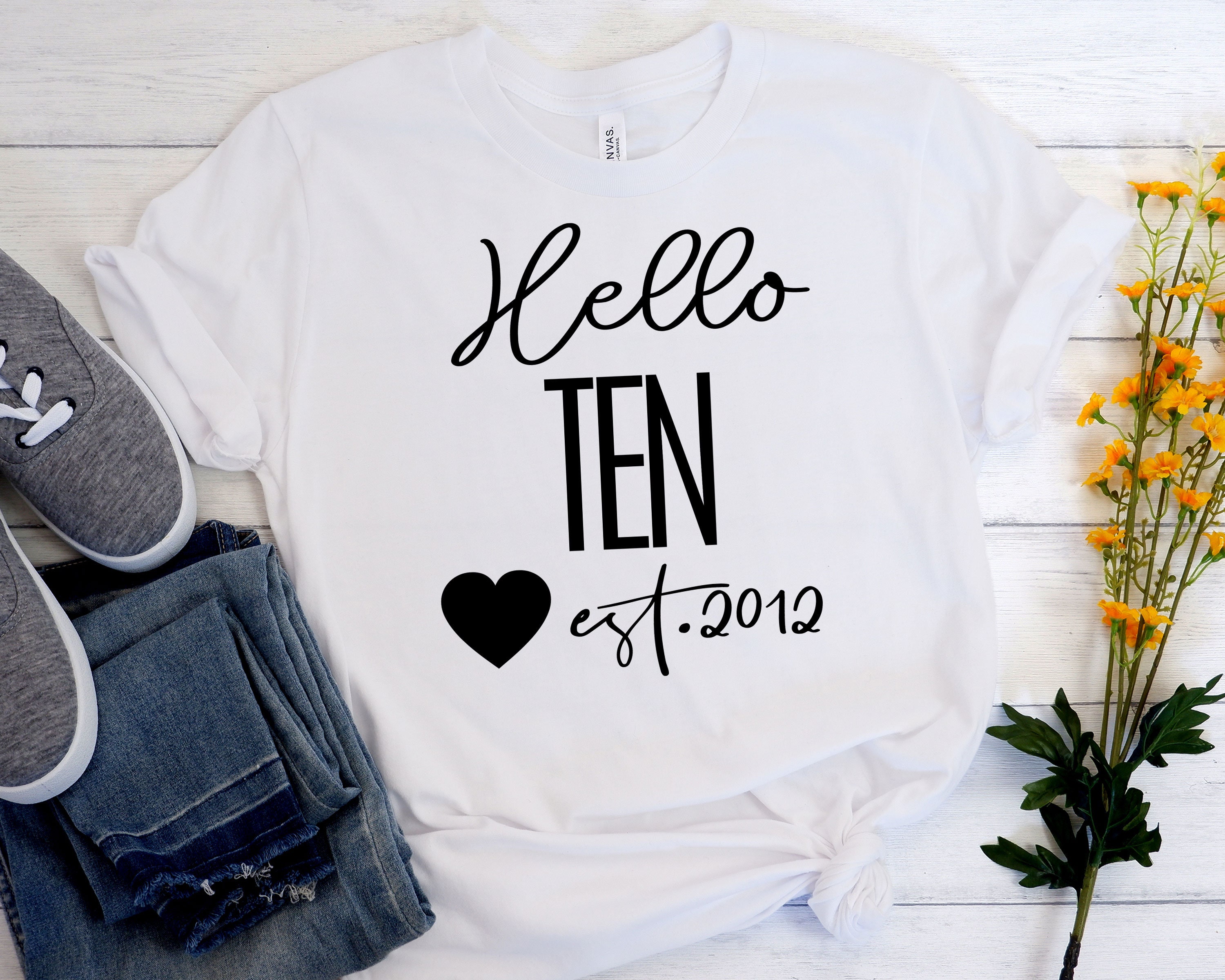 Hello Ten SVG Est 2012 Svg Tenth Birthday Svg Ten Years Old - Etsy