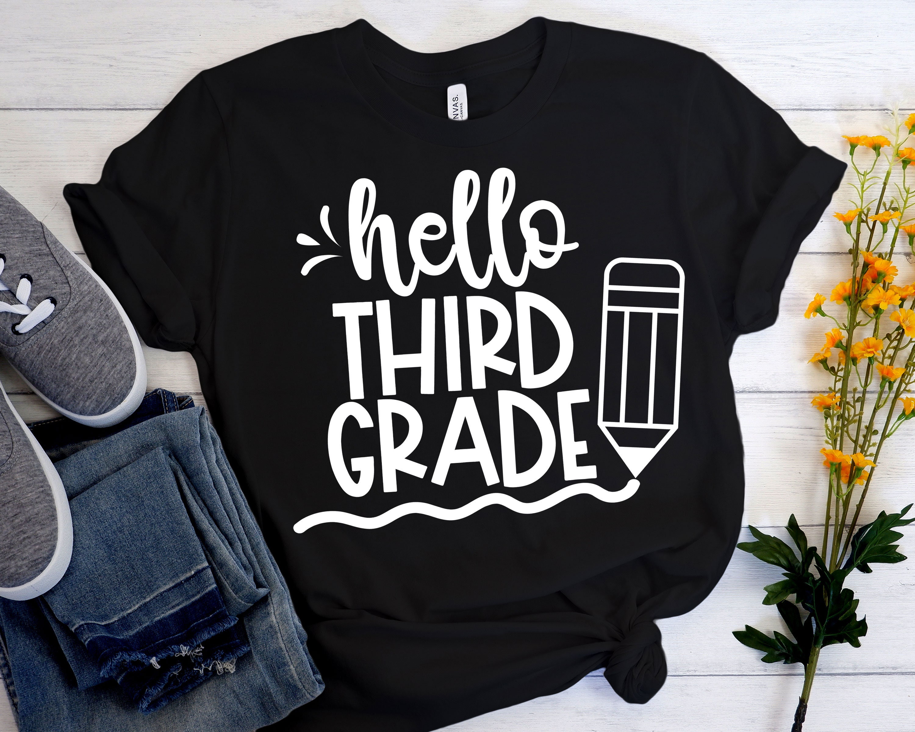 Hello Third Grade SVG Back to School Svg Shirt Svg First | Etsy