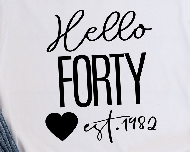Hello Forty SVG Est 1982 Svg Fortieth Birthday Svg Forty - Etsy
