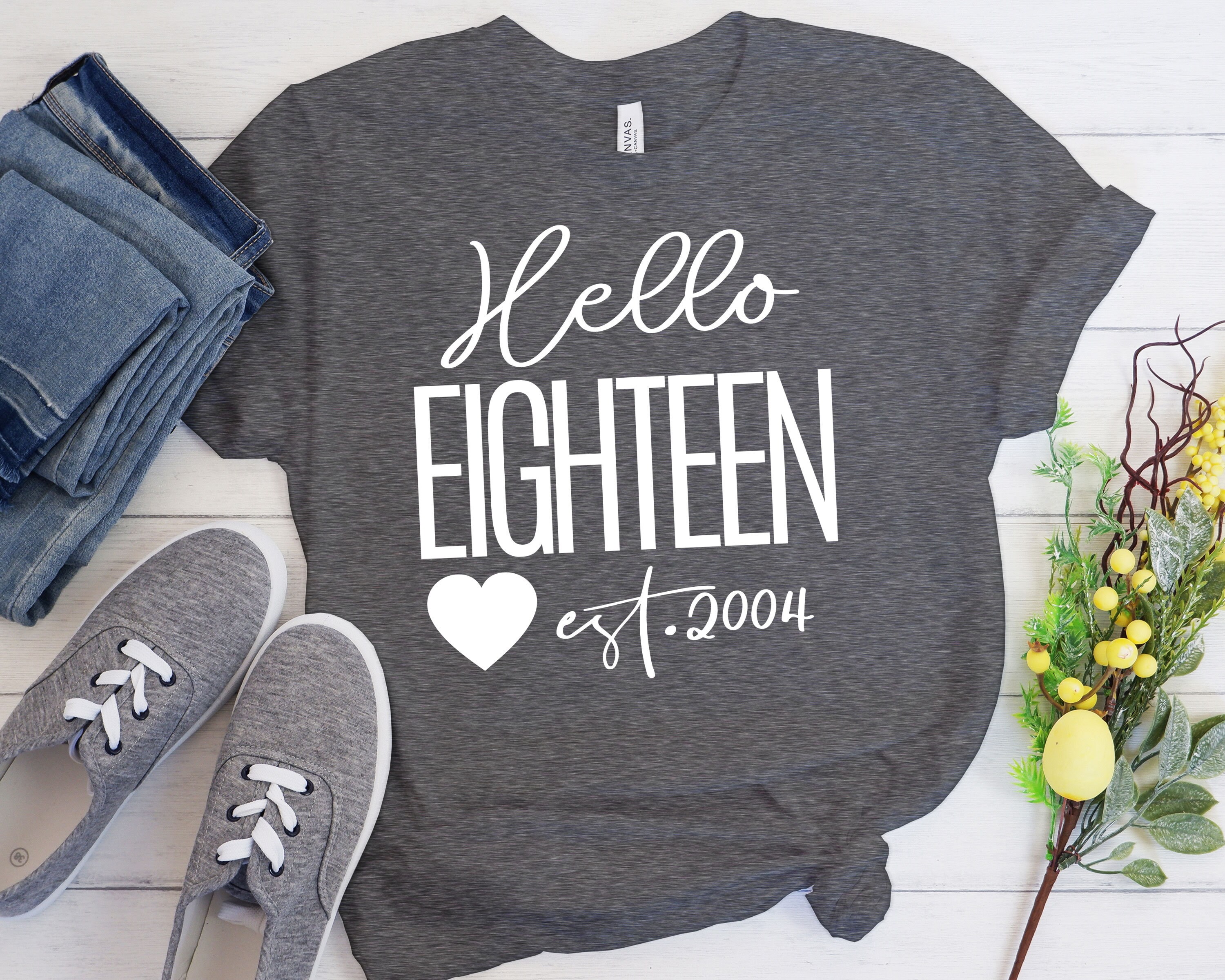 Hello Eighteen SVG Est 2004 Svg Eighteenth Birthday Svg - Etsy