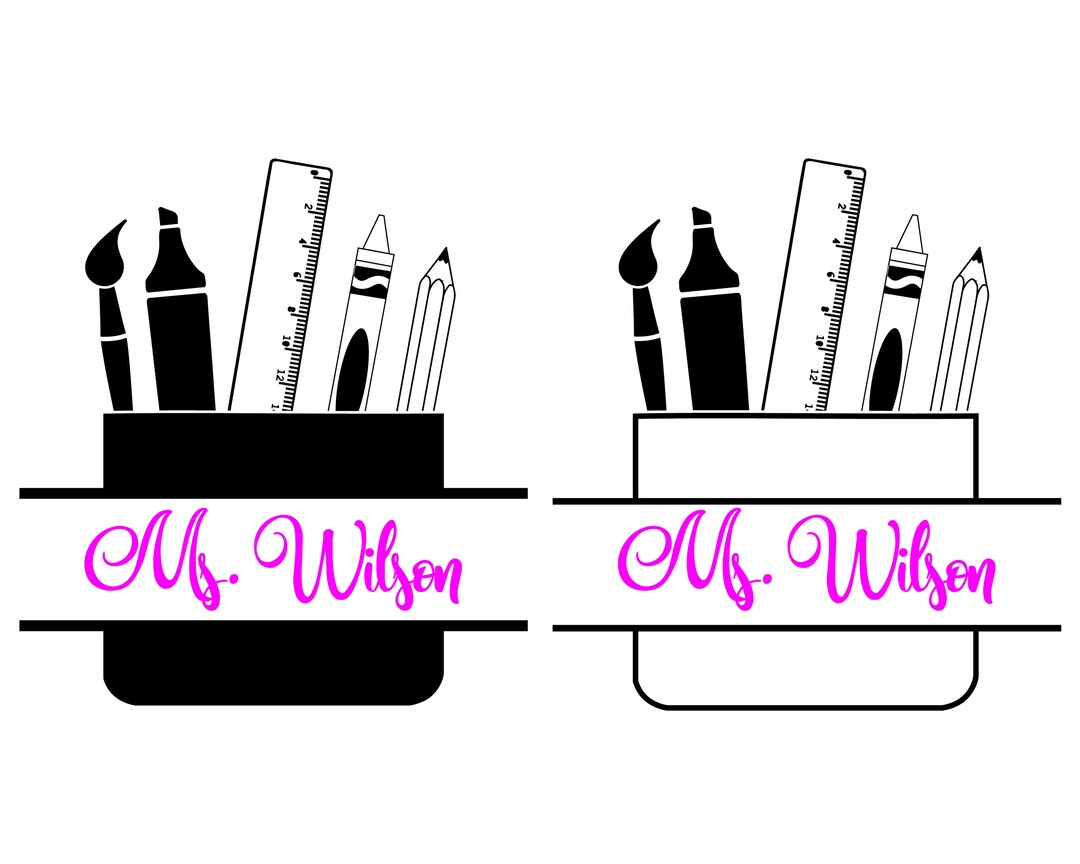 Teacher Frame SVG Teacher Split Monogram Svg Teacher Svg - Etsy