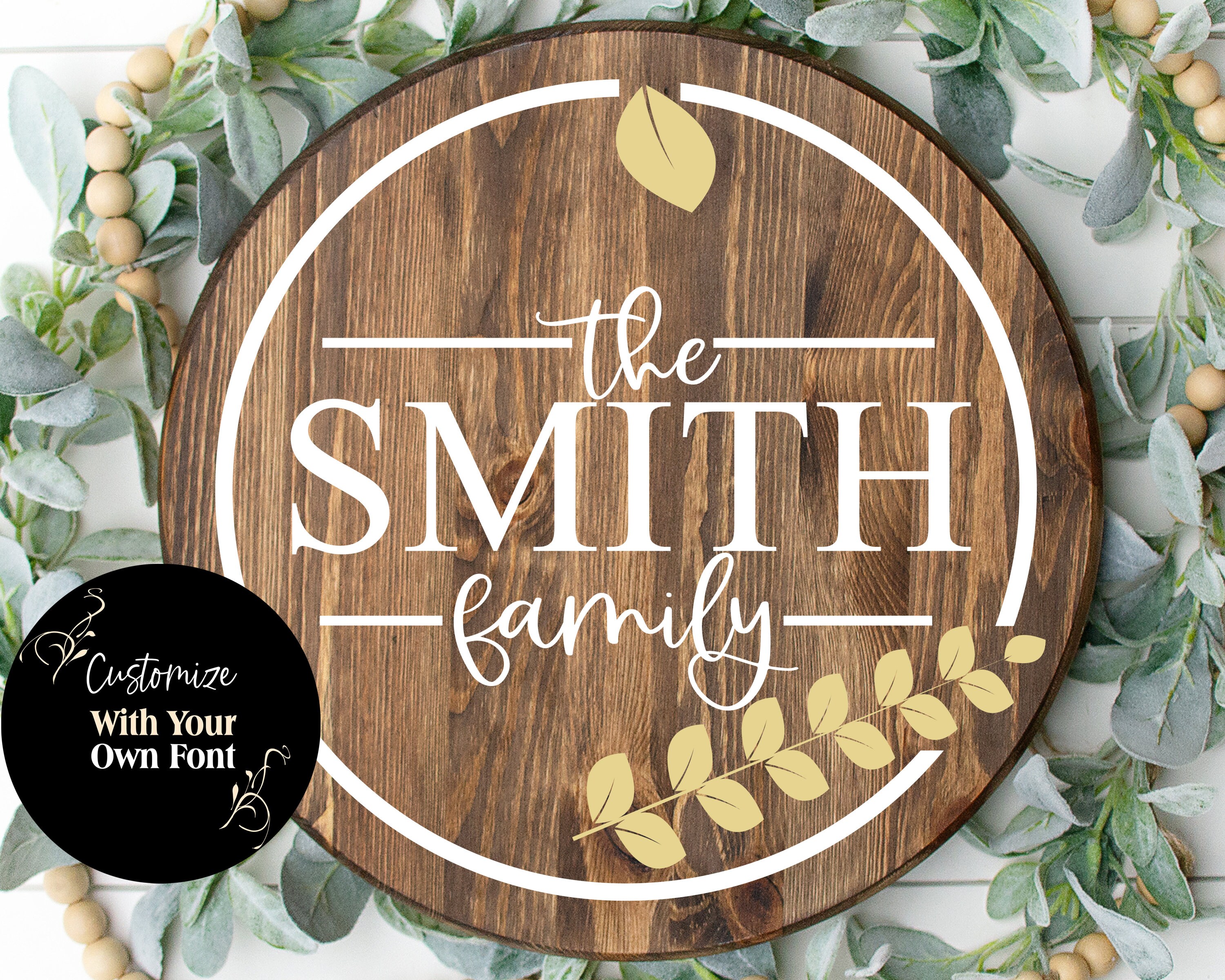 Round Family Name SVG Last Name Svg Sign Svg Monogram - Etsy